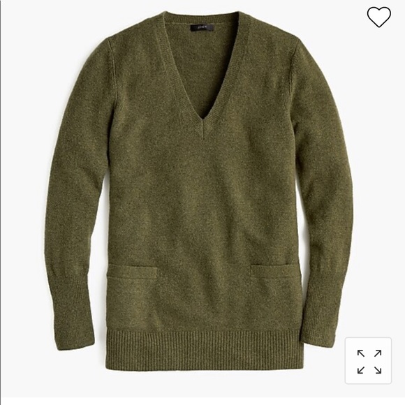 J. Crew | Sweaters | J Crew Vneck Frontpocket Tunic Sweater In ...
